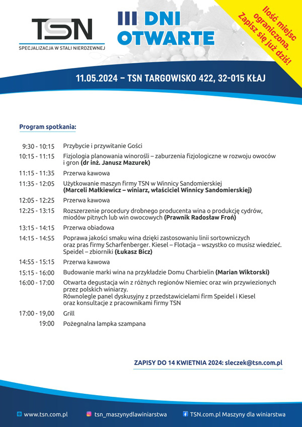 Plan III Dni Otwartych naszej firmy - SmartWWW